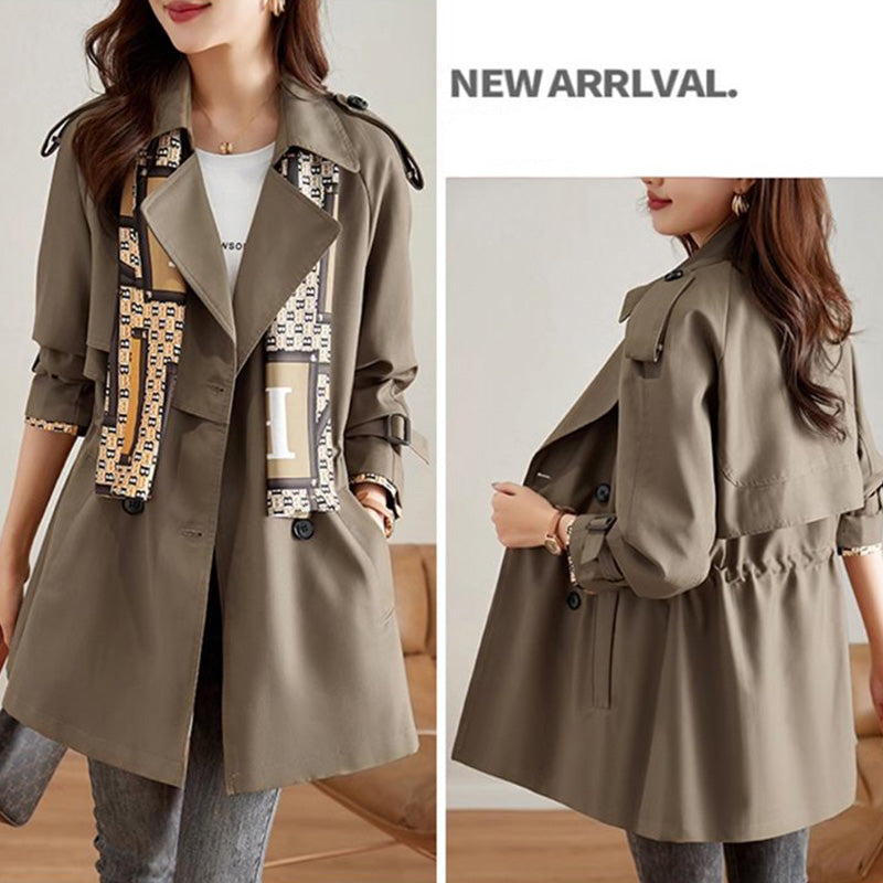 Kvinnors smalnande midilängd trench coat med slag – swedenfy